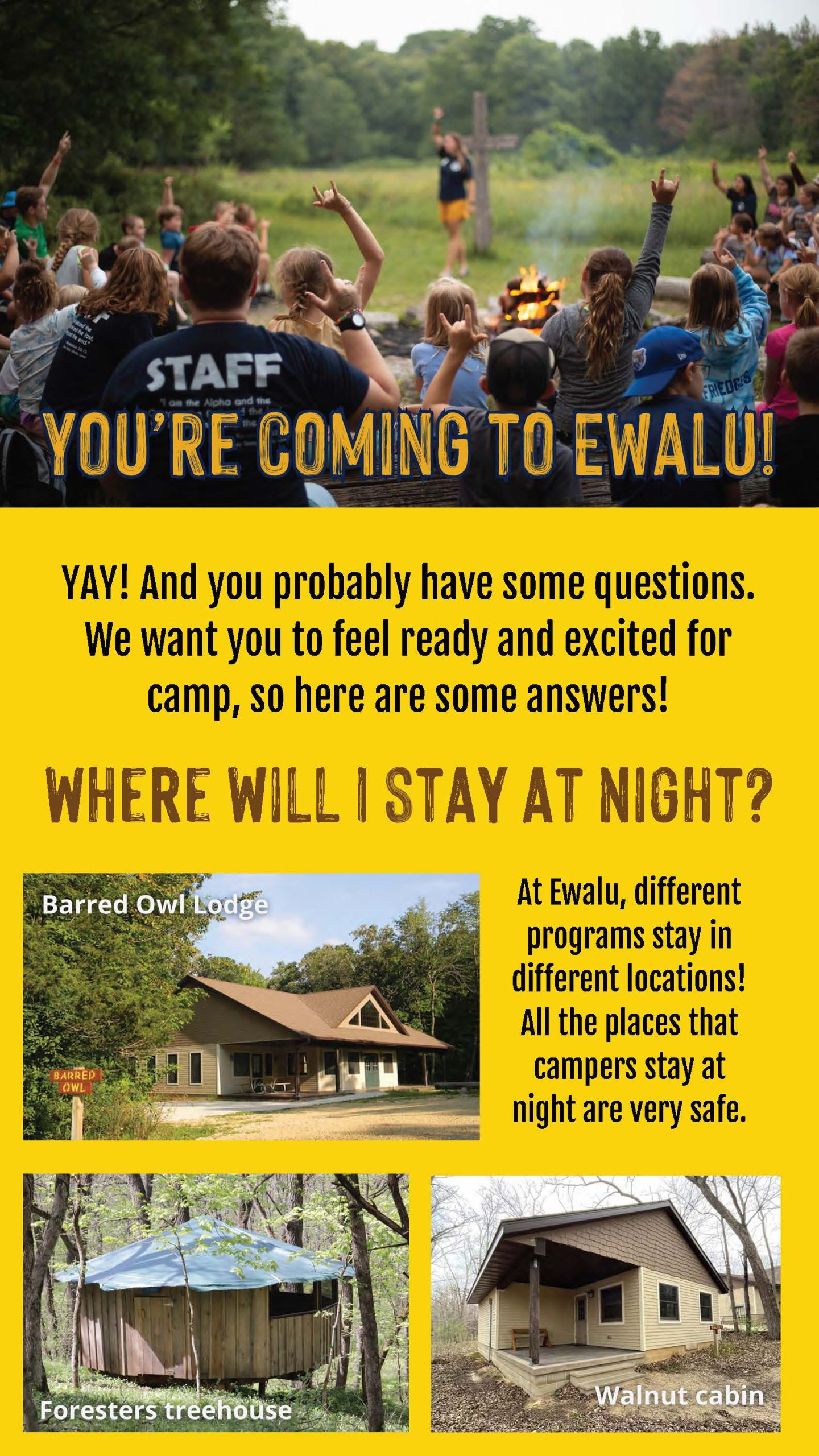 Summer Camp FAQs - Ewalu Camp & Retreat Center